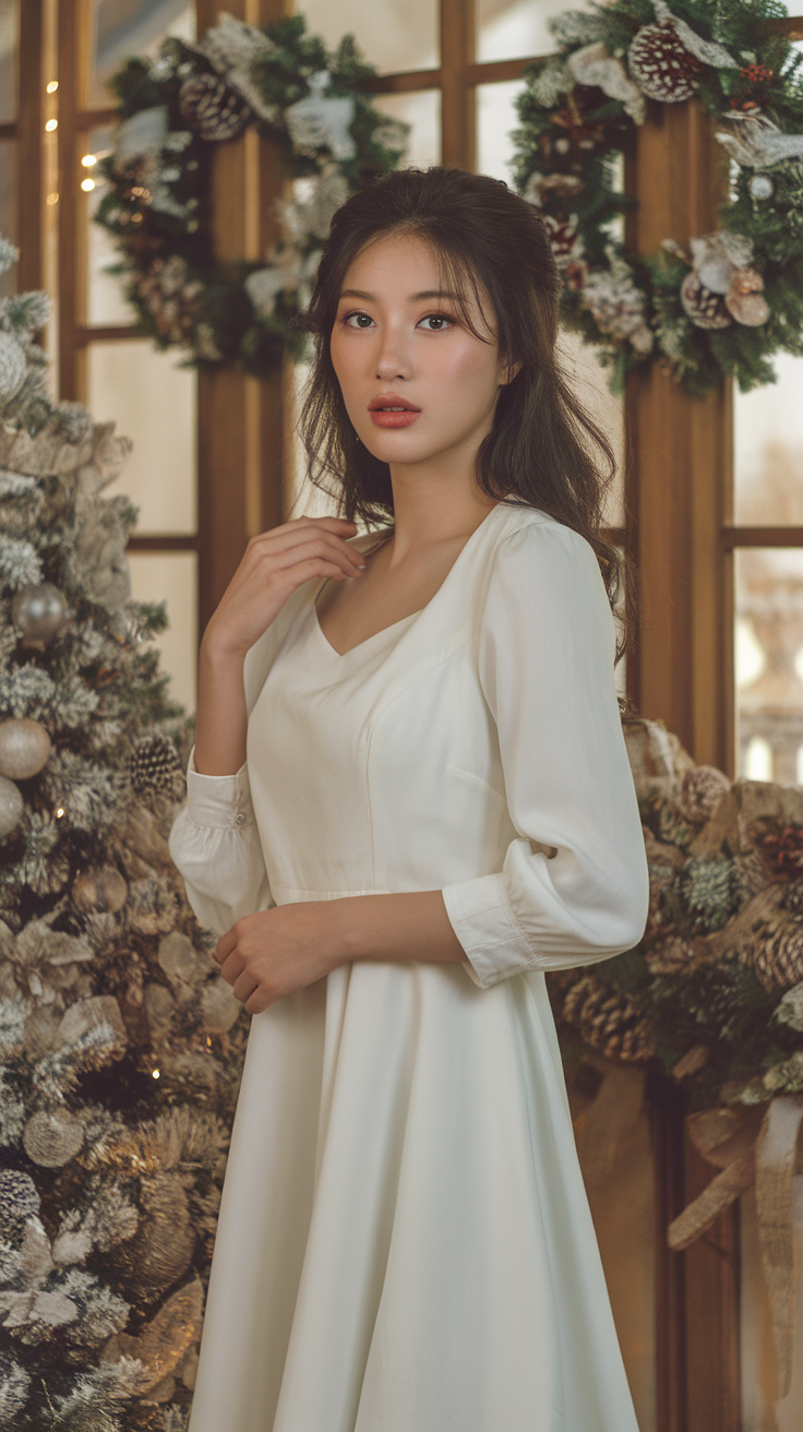 24 Casual Elegant White Christmas Dresses for Every Occasion ...